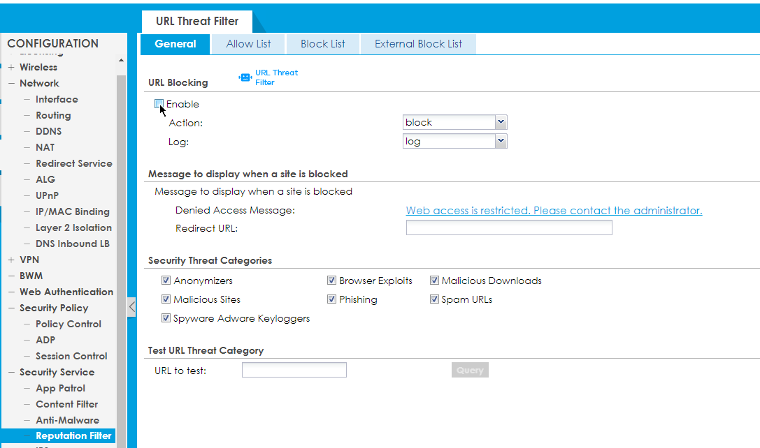 Firewall [USG/USGFLEX/VPN/ATP] - Configure Web / DNS Content Filter ...