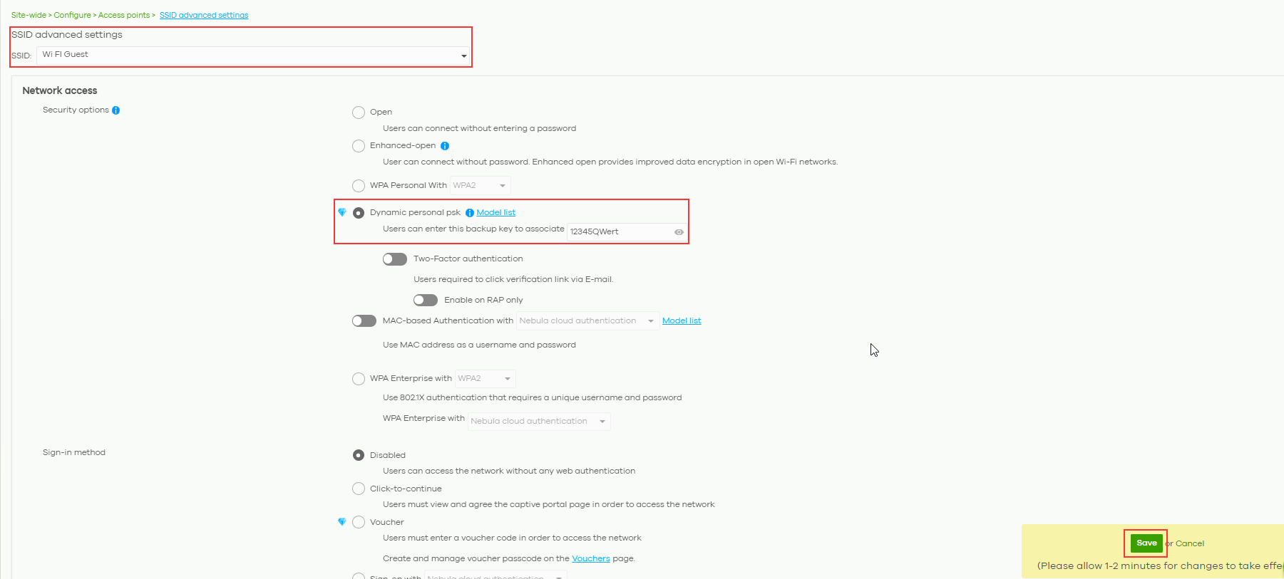 Nebula [DPPSK/Captive Portal] - Dynamic Password setup for WiFi in ...