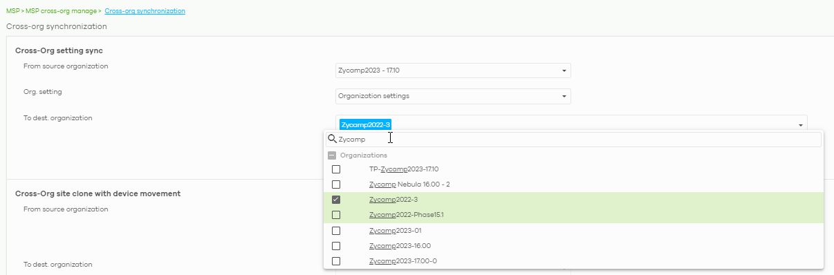 Nebula [MSP portal] - Cross-org Synchronization and how to move a Site ...