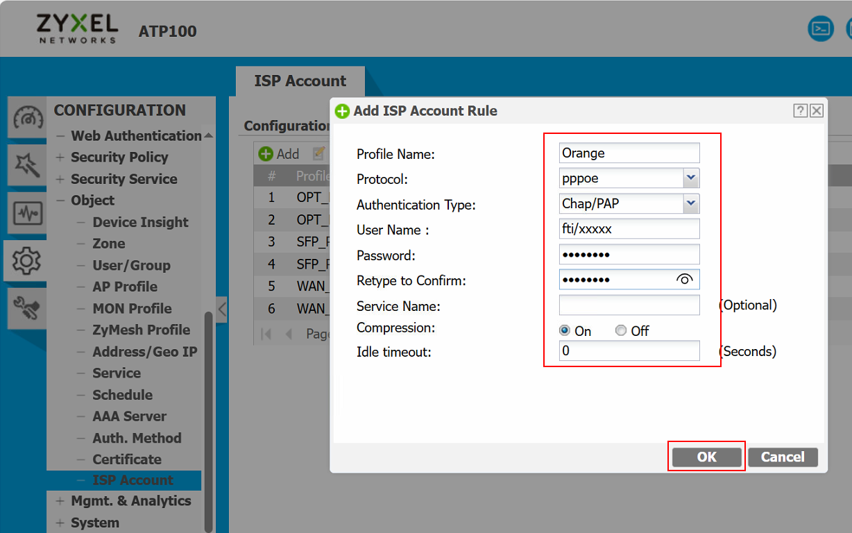 Zyxel Firewall [Orange] - USG & Zywall - Het Orange glasvezel WAN-netwerk configureren op Zywall ...