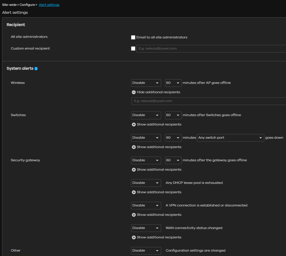 Nebula - Mail Alert när en enhet är offline – Zyxel Support Campus EMEA
