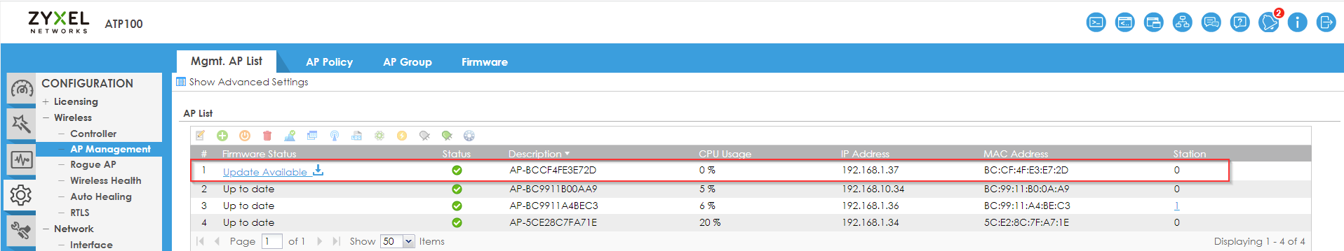 Firewall [AP Management] - Manage Access Points located in Different ...