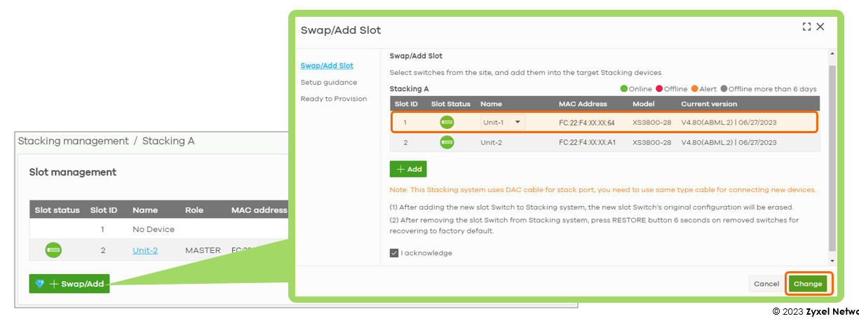 Nebula CC - Configure Switch Stacking – Zyxel Support Campus EMEA