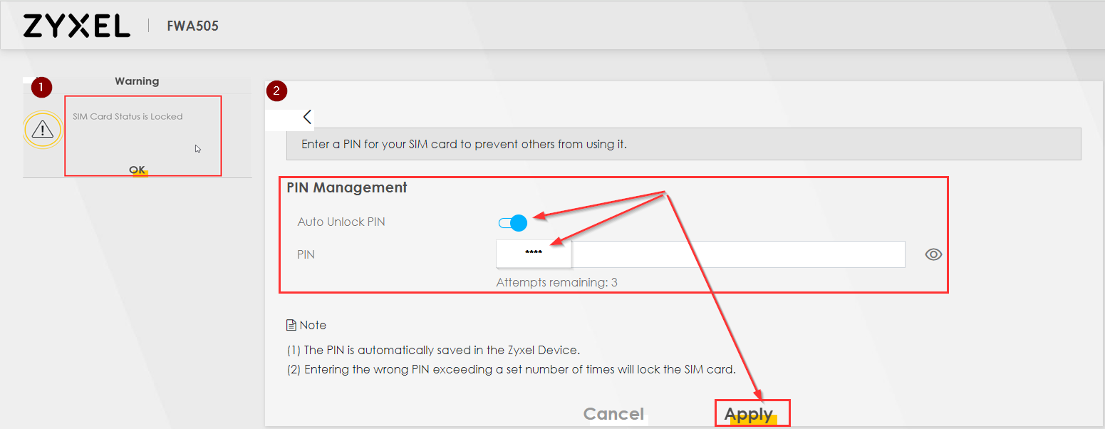 Zyxel Nebula 5G Router [FWA Series] - How to Enter or Disable the SIM Card PIN Code – Zyxel ...