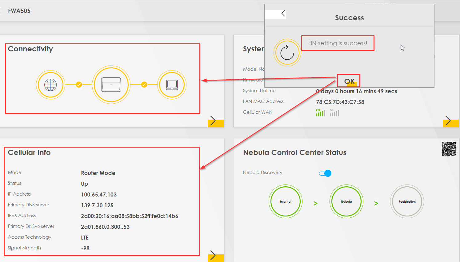 Zyxel Nebula 5G Router [FWA Series] - How to Enter or Disable the SIM ...