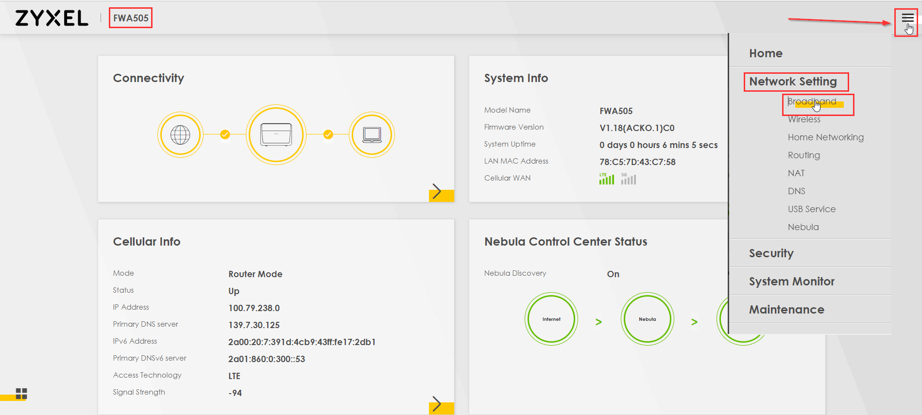 Zyxel Nebula 5G Router [FWA Series] - De PIN-code van de SIM-kaart ...