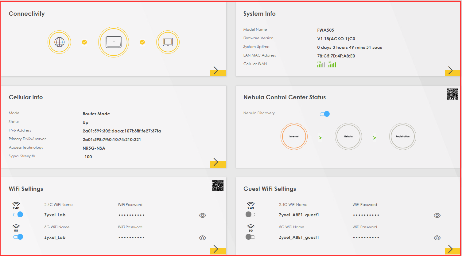Zyxel FWA505 Nebula Router 5G [Serie FWA] - Configurazione iniziale e accesso all'interfaccia ...