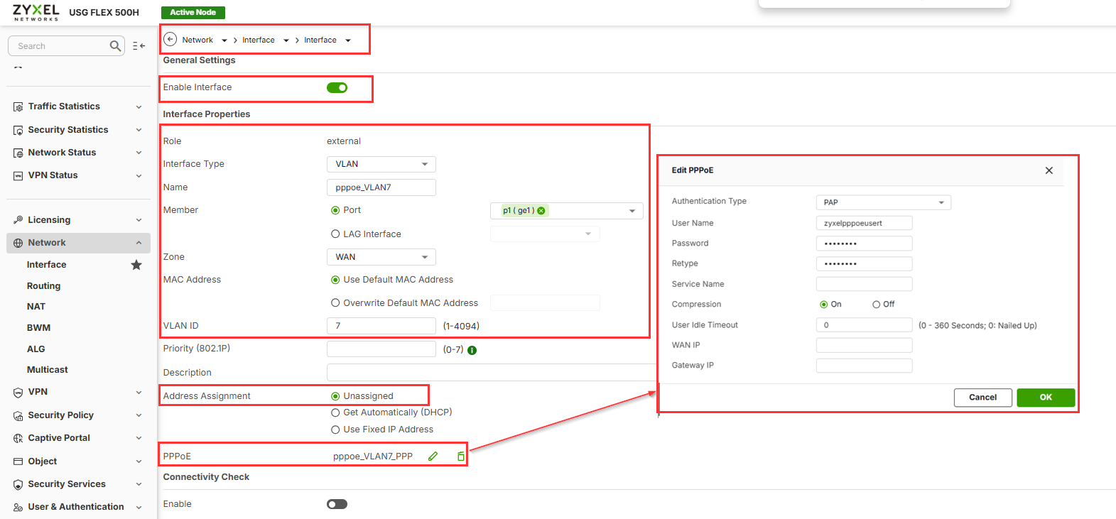 How to Configure PPPoE on the WAN Interface of Zyxel USG FLEX H Series ...