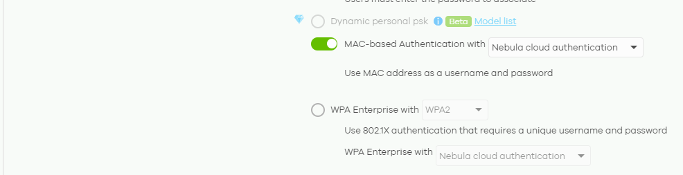 Nebula [Authentication] - MAC-based Authentication for Wireless Network – Zyxel Support Campus EMEA