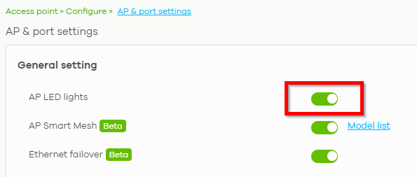 Nebula [AP] - Setting off the lights / LED of your Nebula Access Points ...