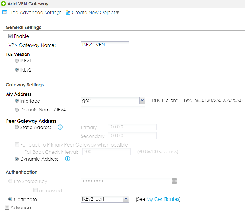 VPN - Configure IKEv2 VPN with Certificate using SecuExtender IPSec VPN ...
