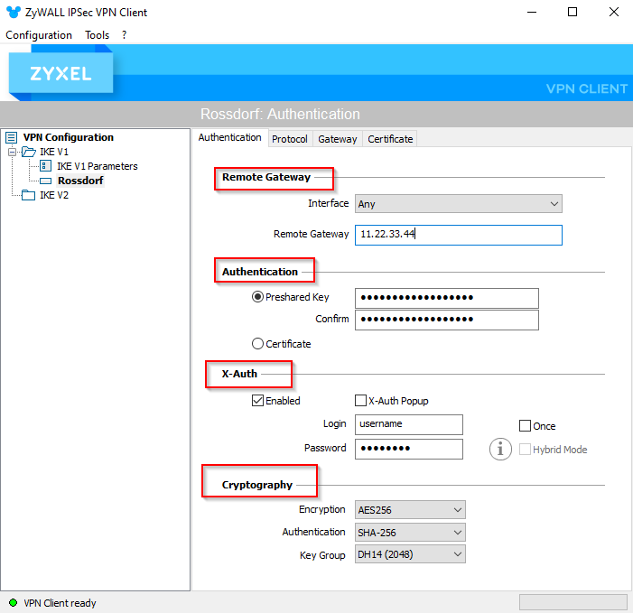 Nebula VPN - Configure IPSec IKEv1 VPN Client (Client-To-Site) – Zyxel ...